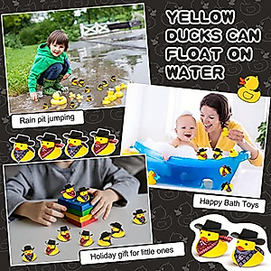 Set of 24 Cowboy Rubber Duck with Hat and Scarf, Mini Rubber Duckies Bath Party Toys Bathtub Toys Shower Birthday Swimming Party Favor, 2 Styles (Black)