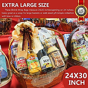 Shrink Wrap Bags for Gift Baskets, 24x30 inches Clear PVC Heat Gift Basket Shrink Bags 10Pack