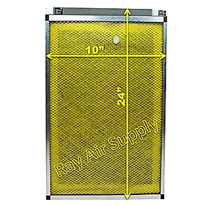 RAYAIR SUPPLY 10x24 MicroPower Guard Air Cleaner Replacement Filter Pads (3 Pack) Yellow