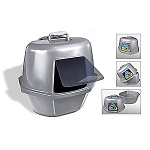 Van Ness Corner Enclosed Cat Pan, Silver, Large (CP9)