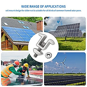 4PCS Solar Panel Mid Clamp Assembly with Mounting Brackets M8 Flange Nuts for Solar Panel System Install
