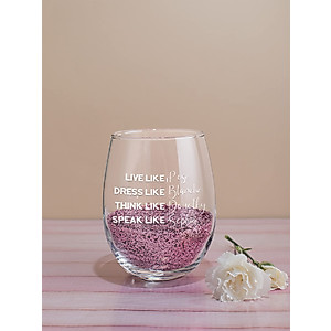 Golden Girls Wine Glasses - The Golden Girls Gifts for Women | Golden Girls Merchandise - Live Like Rose Dress Like Blanche Think Like Dorothy Speak Like Sophia | Birthday Girl Wine Glass