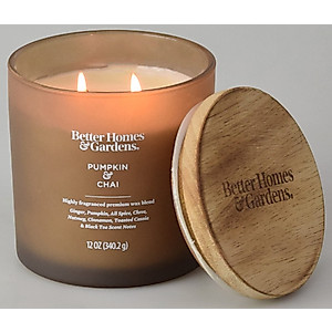 Better Homes and Gardens 12oz Scented Candle, Pumpkin and Chai 2-Pack