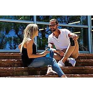 EcoVessel Perk Vacuum Insulated Coffee Tumbler and Tea Bottle, 16oz Stainless Steel Travel Infuser with Strainer and Push-Button Lid