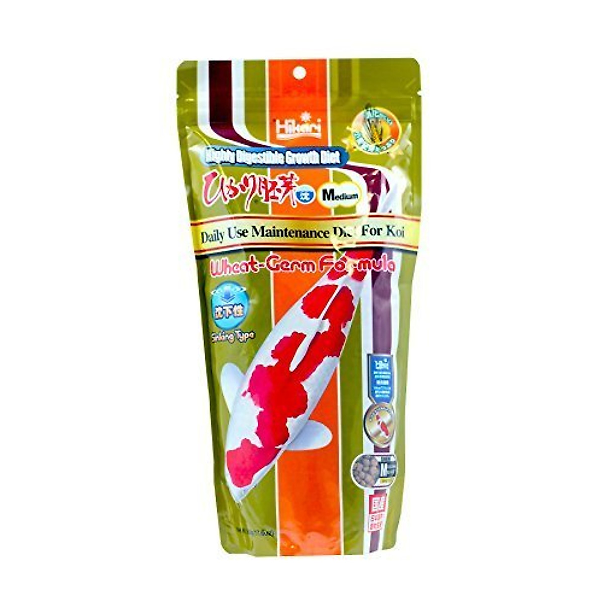 HIKARI 17.6-Ounce Sinking Wheat Germ Pellets for Pets, Medium (2 Pack)