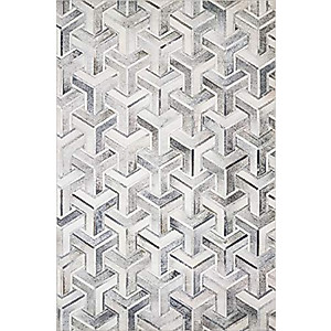 Loloi II Maddox Collection MAD-05 Silver/Ivory, Contemporary 7'-6" x 9'-6" Area Rug