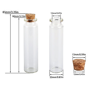 MaxMau 20ml Small Glass Bottles,Tiny Glass Vials,Jars with Cork Stoppers,Message Bottles,Wishing Bottle for Wedding Favors, Baby Shower Favors, DIY Art Craft Storage,24pcs