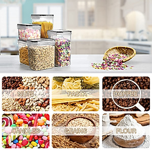 GoMaihe Food Storage Containers 20-Piece, Plastic Food Storage Containers with lids Airtight, Cereal Containers Storage set Suitable for Food, Cereal, Kitchen Pantry Organization and Storage, Black