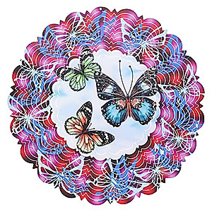 Cabilock Bird Blinder Colorful Iron Spiral Reflectors Butterfly Reflective Devices Holographic Devices Outdoor Garden Hanging Decoration for Scaring Off Birds
