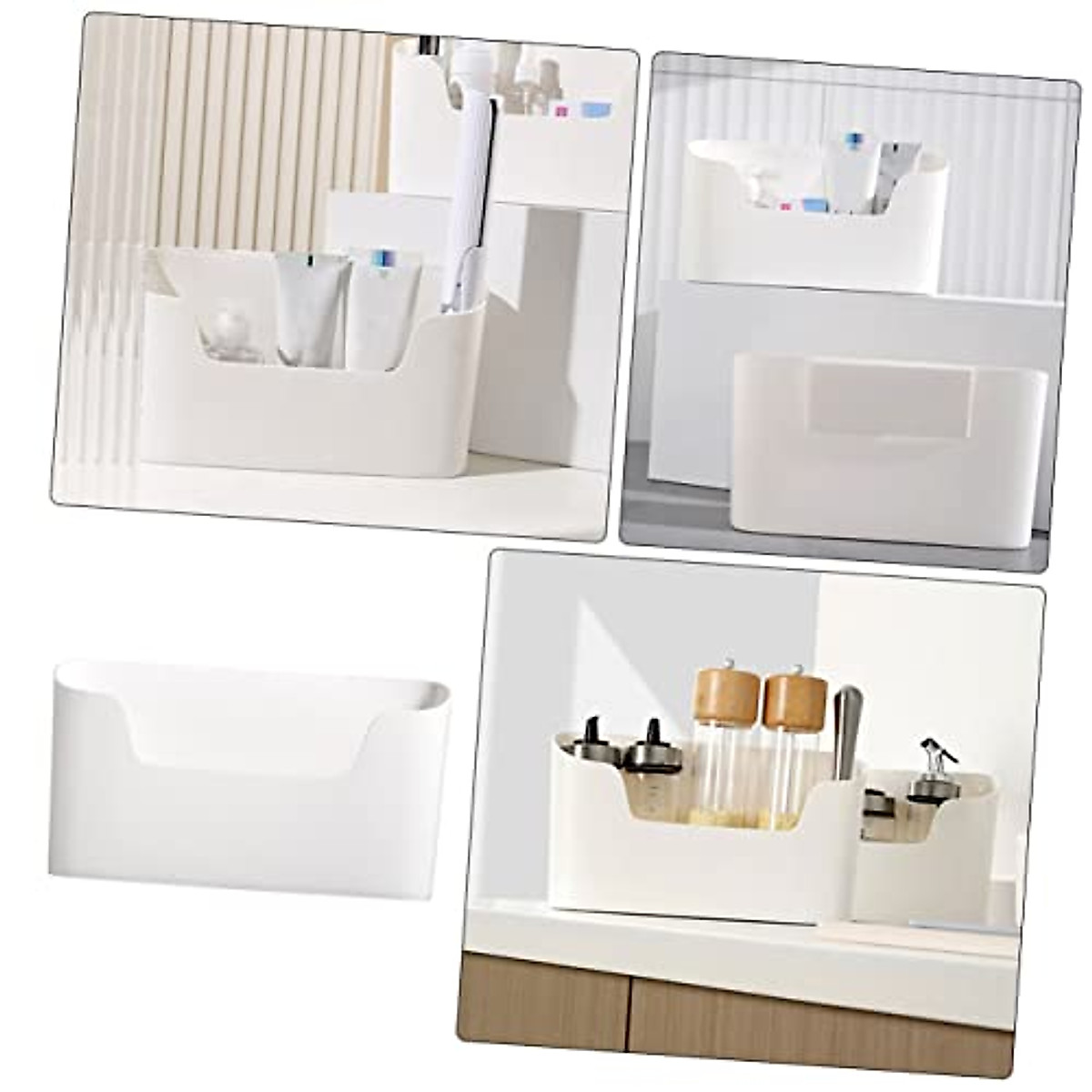 Alipis 1Pc wall storage box office refrigerator storage shelves plastic tabletop shelf refrigerator shelf bin Seasoning Holder desk topper shelf Storage Shelf Kitchen Accessory hanging