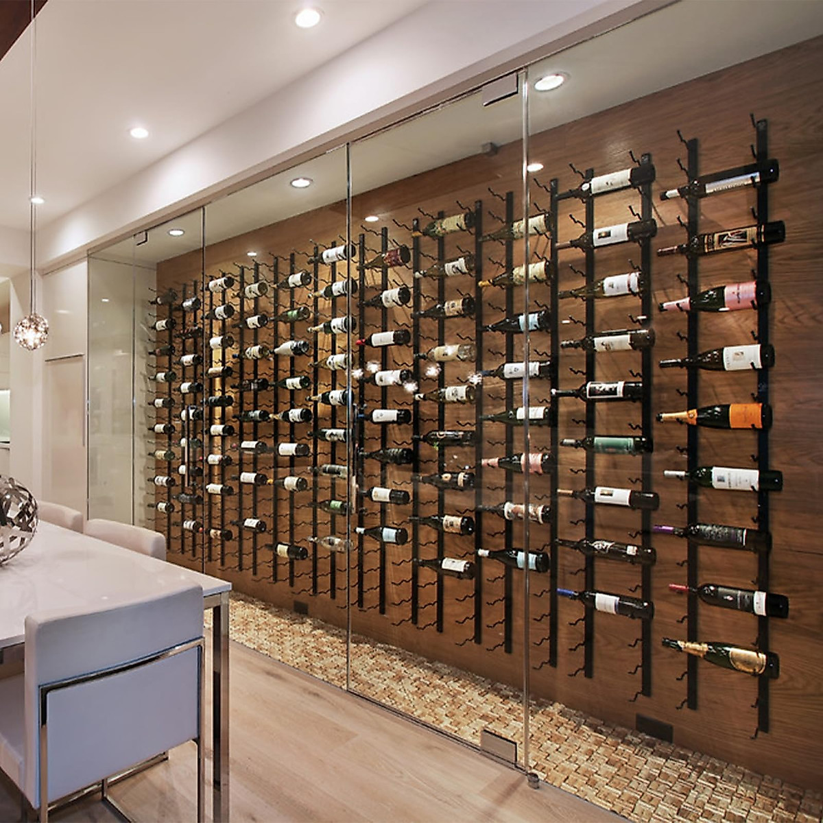 NATGAI Wall Mounted Wine Racks 10 Pack Iron Wine Bottle Display Holder Rack Hanging Wine Organizer Rack with Screws for Beverages/Liquor Bottles Storage