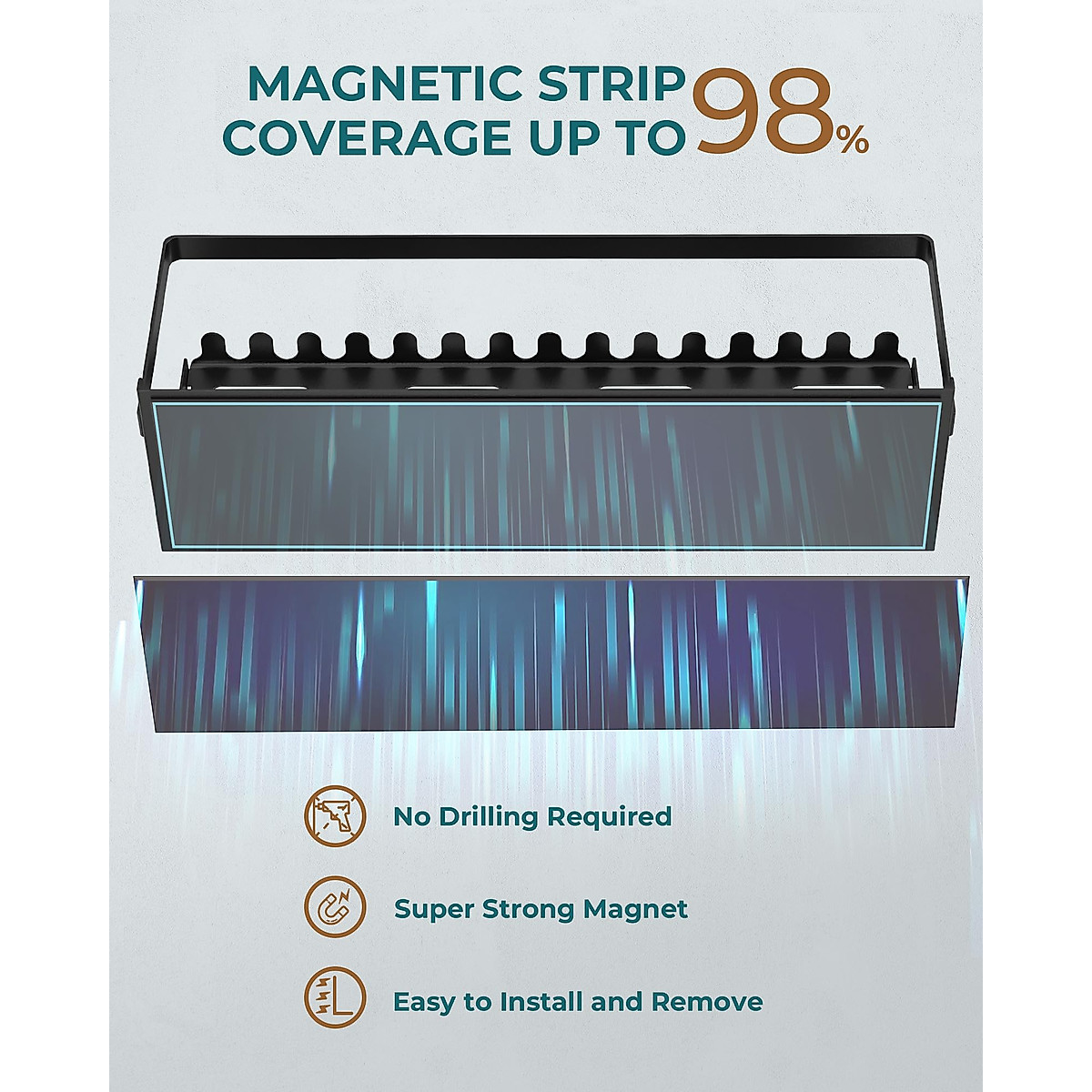 OROPY 4 Pack Magnetic Spice Racks with Paper Towel Holder, Metal Kitchen Spice Organizer Shelf for Refrigerator，Strong Magnetic Fridge Shelf with Hooks