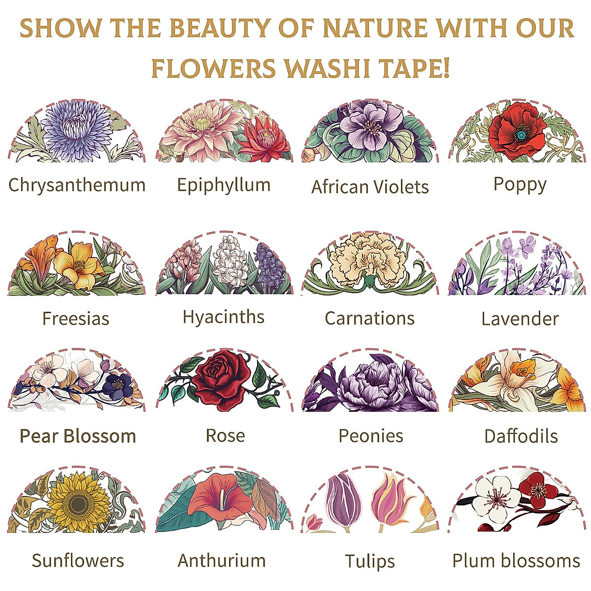 Ieebee Flower Washi Tape Set, 34 Rolls Floral Tapes for Journaling Supplies, 25mm and 15mm Decorative Tape for Crafts, Christmas Gifts for Moms, Girlfriends, Kids (Rose, Sunflower, Lavender)