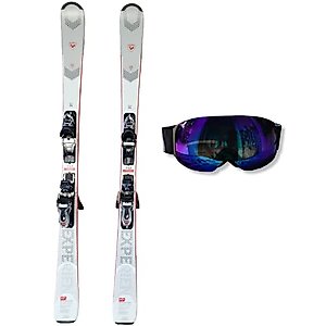 Rossignol Experience 76 Snow Skis with Bindings - Mens/Womens Downhill All Mountain Ski Package Includes Skis, Look Express Bindings, and Switchbak Goggles. (152cm)