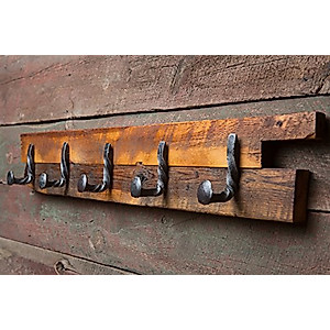 Twisted Reclaimed Railroad Spike 5 Hook Rack