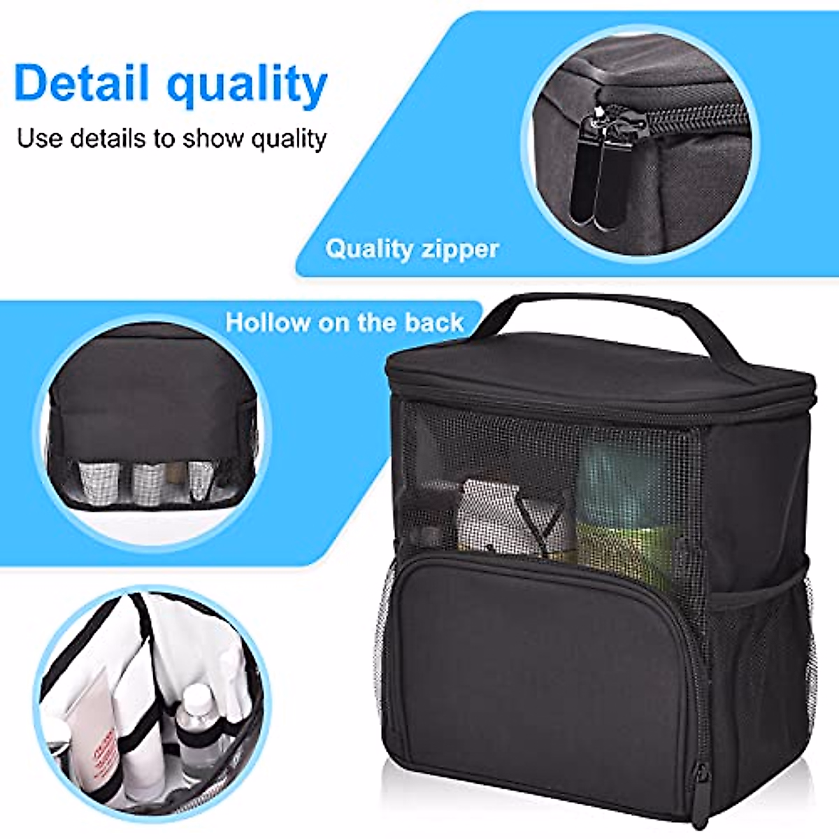 Conliga Portable Shower Caddy ， (Updated Version, Full Size Bottle Compatible), Hanging Toiletry Bag， Large Capacity，Water-resistant Easy Dry