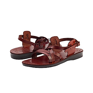 Holy Land Market Unisex Adults/Children Genuine Leather Biblical Sandals/Flip Flops/Slides/Slippers (Jesus - Yashua) Yashua Style II