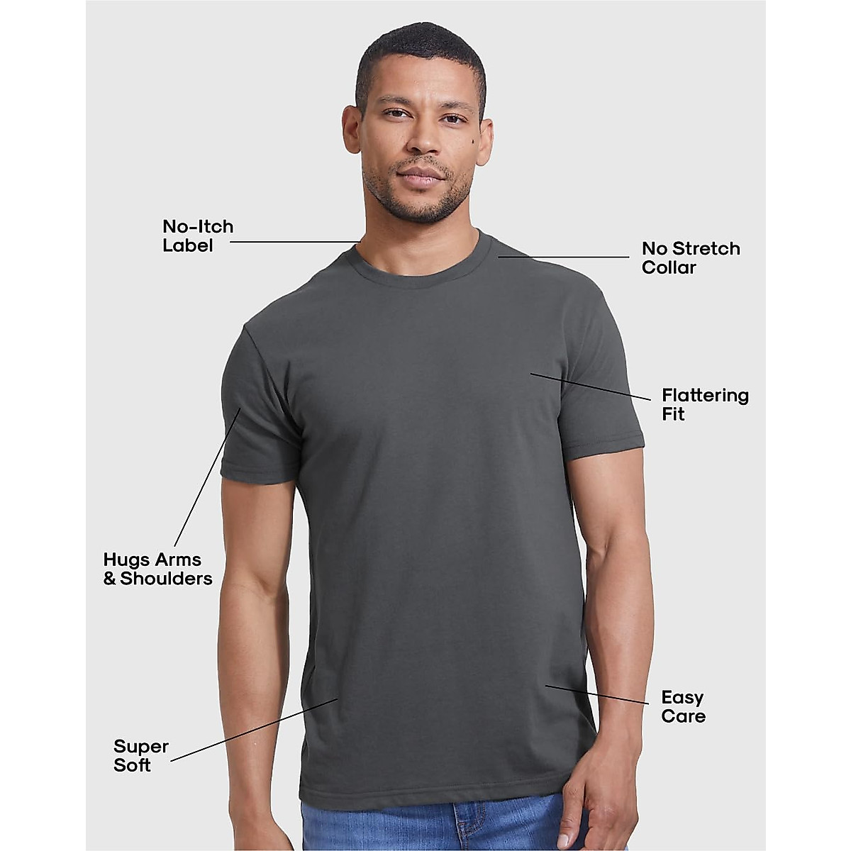 3 Pack, Classic Color Pack, Men's Short Sleeve Crew Neck T-Shirt, X-Large