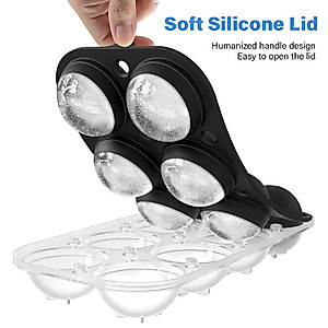 Large Ice Cube Tray for Whiskey: Ice Ball Maker for Cocktails - Large Ice Trays for Whisky Ice Sphere - Big Ice Cube Maker for Bourbon Square Ice