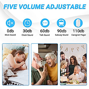 ChunHee Wireless Caregiver Pager Call Button Nurse Alert System Call Bell for Home/Elderly/Patient Emergency Vibration Pager 1 Transmitter+1 Receiver(800+Feet Operating Range)