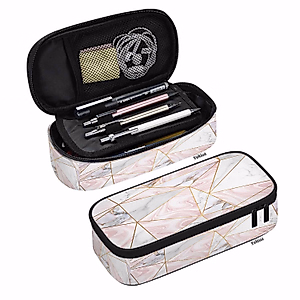 Yekiua T-Rex Surfer Pencil Case Happy Dinosaur Surfer Wearing Sunglasses Big Capacity Pencil Pouch Office College School Makeup Bag For Teens Girls Adults Student