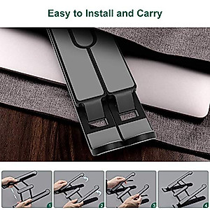 Harita Foldable Laptop Stand, Laptop Holder Riser Computer Stand, Adjustable Height Portable Notebook Stand, Compatible with 10-15.6” Laptops and Tablets (Black)