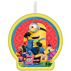 Despicable Me Multicolor Birthday Candle (2.6" x 2.4") Pack of 1 - Perfect for Minions Party Decorations