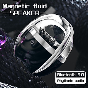INTERYI Ferrofluid Speaker - Music Comes to Life with Dancing Ferrofluid, Bluetooth 5.0 Wireless Speaker, and 4-Color Customizable Lights