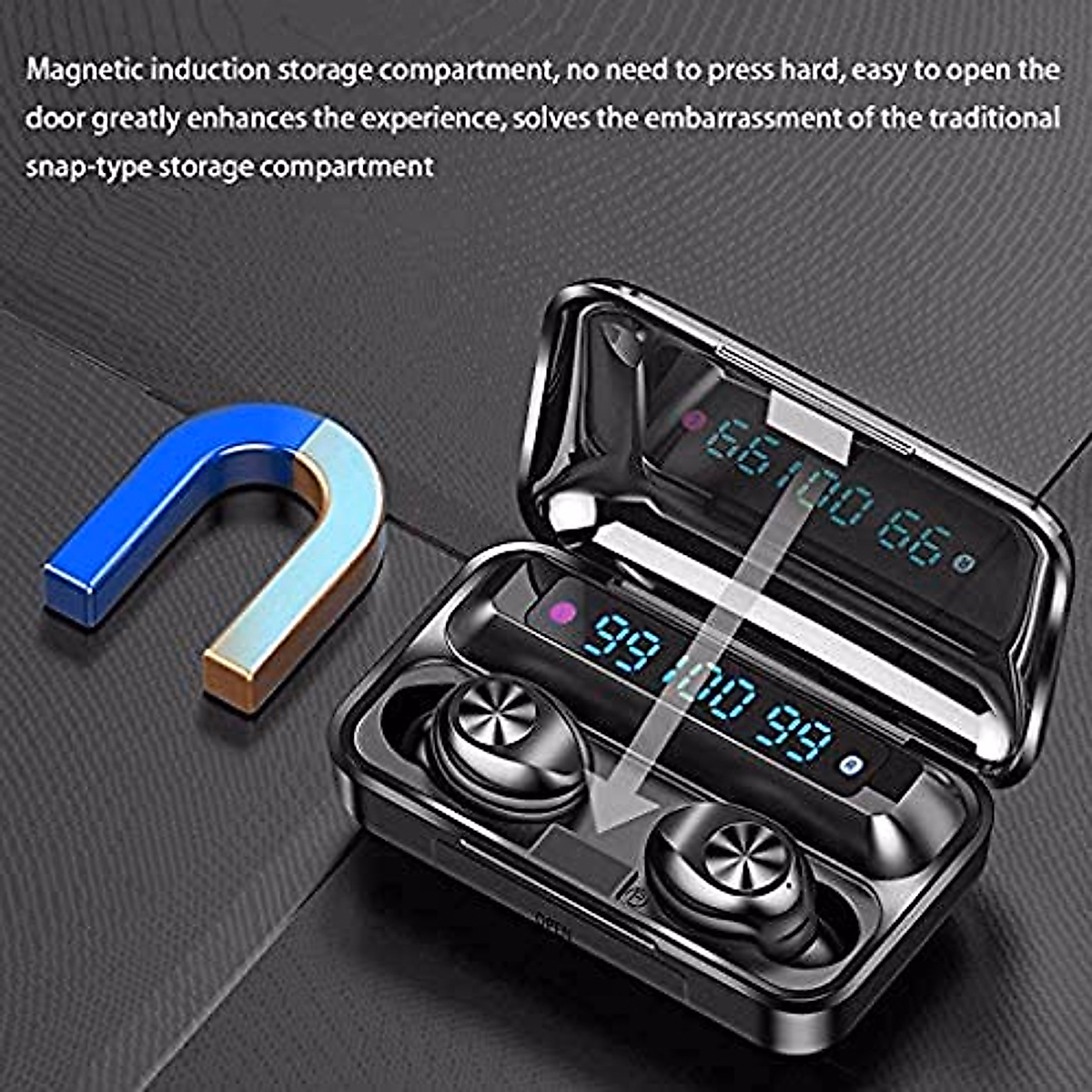 TBIIEXFL Headset Touch Function with Charging Box Stereo Headphones in-Ear Built-in Microphone Headphones Sports Subwoofer