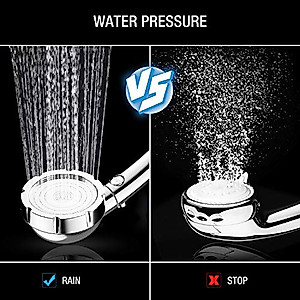 LEPO High Pressure Handheld Shower Head, 3 Spray Settings Water Saving Shower with ON/OFF Switch, Chrome Finish Bathroom Shower Head Sprayer with Holder