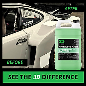 3D Waterless Car Wash - Easy Spray Waterless Detailing Spray - No Soap or Water Needed - Great on Cars, RVs, Motorcycles & Boats 1 Gallon