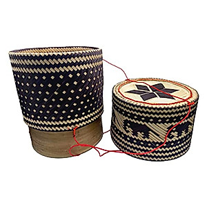 CraftCurl Bamboo Rice Steamer serving Basket kratip Container Handmade Kitchen Decor Elephant Design Handwoven use for serving Sticky Rice in Thai Thailand Laos Asian cuisine(Small size 5 inches)