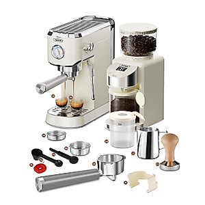 Gevi Espresso Machine 20 Bar with Grinder，Professional Espresso Maker with 35 Precise Grind Settings Burr Coffee Grinders Combos, Commercial Espresso Machines & Coffee Makers, Gift for Coffee Lover