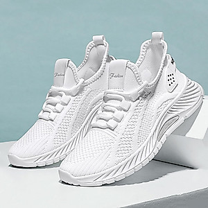 HiGropcore Women's Running Shoes Fashion Sneakers, Lightweight Mesh Walking Shoes Athletic Casual Sport Shoes Low-Top HN4-25 White