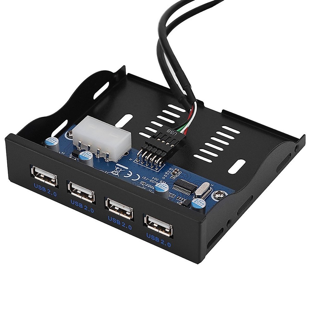 Limouyin Floppy Front Panel 3.5'' 4 Port USB2.0 HUB Floppy Front Panel 9 Pin to 4 Interface USB 2.0 HUB for Computer PC