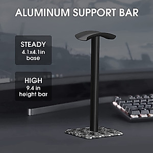 FEIYING Headphone Stand Headset Stand, Headphones Holder, Aluminum Support & Protective Headrest Gaming Headset Holder Hanger Hook Stands Accessories for Desk