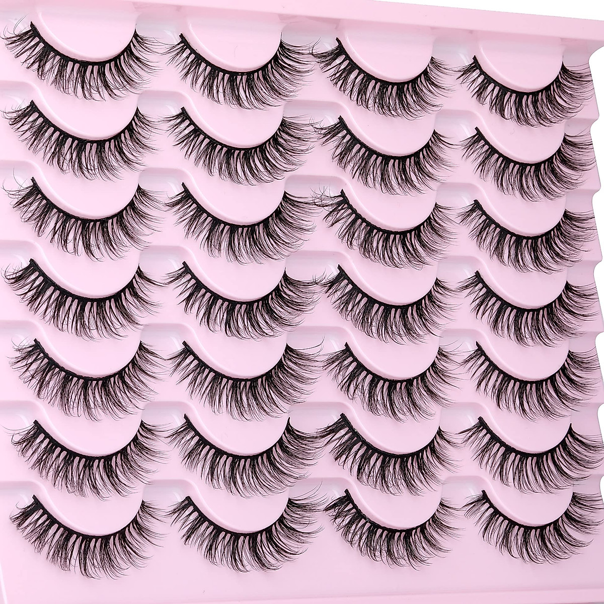 Wispy Lashes 3D Eyelashes Natural Look 14 Pairs Short Lashes That Look Like Extensions Lashes Pack False Eyelashes by EYDEVRO