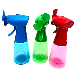 keaid Water Mistering Fan Personal Handheld Battery Powered Water Mist Spray Fans (Pack of 3)