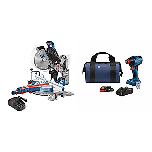 18V PROFACTOR 12" Dual-Bevel Glide Miter Saw Kit w/ (1) 8.0 Ah CORE Performance Battery with Free Impact Driver and Battery