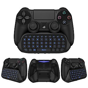 Gamers Digital ChatPad Keyboard for Sony PS4 Controllers Black – LED Backlit & Wireless with 2.4gHz USB Receiver