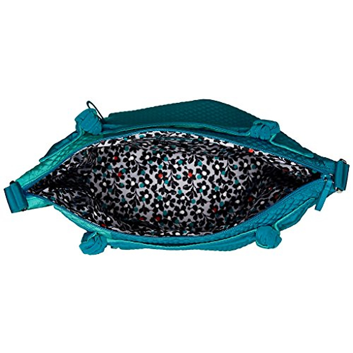 Vera Bradley Women's Microfiber Hadley on the Go Satchel Purse, Bahama Bay and Turquoise Sea, One Size