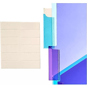 Amazon Basics Two Pocket Plastic Dividers with 5 Tabs, Multicolor, Pack of 3 Sets