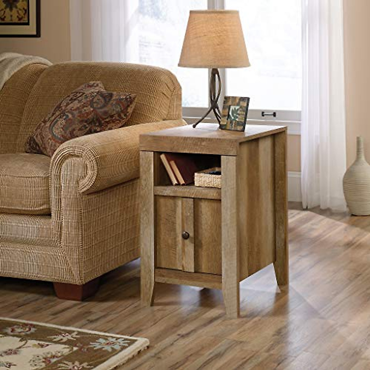 Sauder Dakota Pass Side Table, Craftsman Oak finish