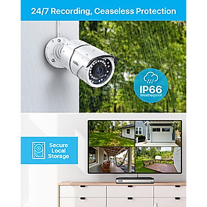 ZOSI 4K 16CH PoE Security Camera System with Hard Drive 4TB and 10pcs 5MP Outdoor Indoor PoE IP Surveillance Cameras,H.265+ 16 Channel 8MP CCTV NVR,120ft Night Vision,Remote Access,24/7 Recording