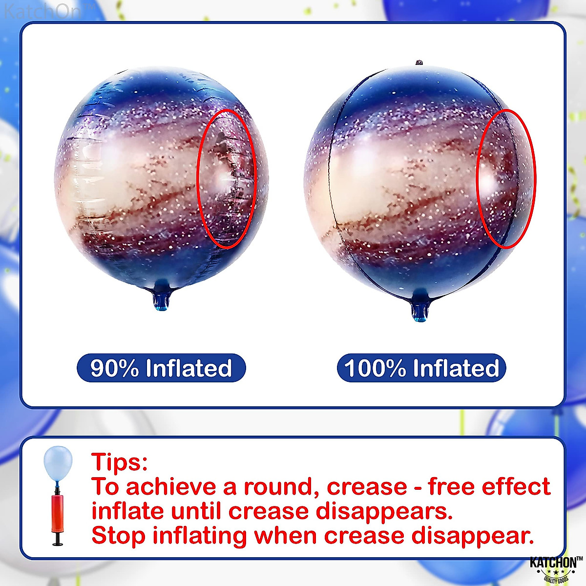 KatchOn, Galaxy Balloons for Galaxy Decorations - 22 Inch, Pack of 12 | Space Balloons for Galaxy Birthday Party Decorations, Space Decorations | Planet Balloons, Two The Moon Birthday Decorations