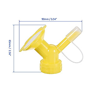 M METERXITY 4 Pack Bottle Watering Sprinkler - Plant Potted Watering Portable Spout Nozzles Heads Converter, Apply to Indoor/Outdoor (90x65mm, Yellow Orange)