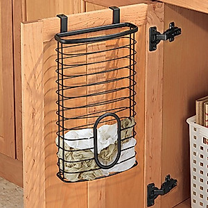 iDesign Axis Over the Cabinet Kitchen Storage Holder for Plastic and Garbage Bags - Matte Black