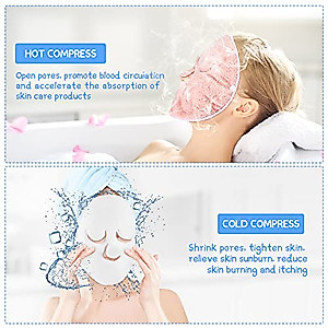 3 Pieces Reusable Face Towel Mask Anti Aging Facial Steamer Towel Moisturizing Rejuvenation Facial Steamer Masks Cold Hot Stocking Stuffers for Sister Skin Care Facial Spa Kit for Women Girls
