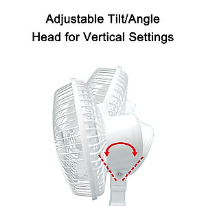 Optimus F-0645A 6-Inch 2-Speed Convertible Personal Clip-On/Table Fan, White