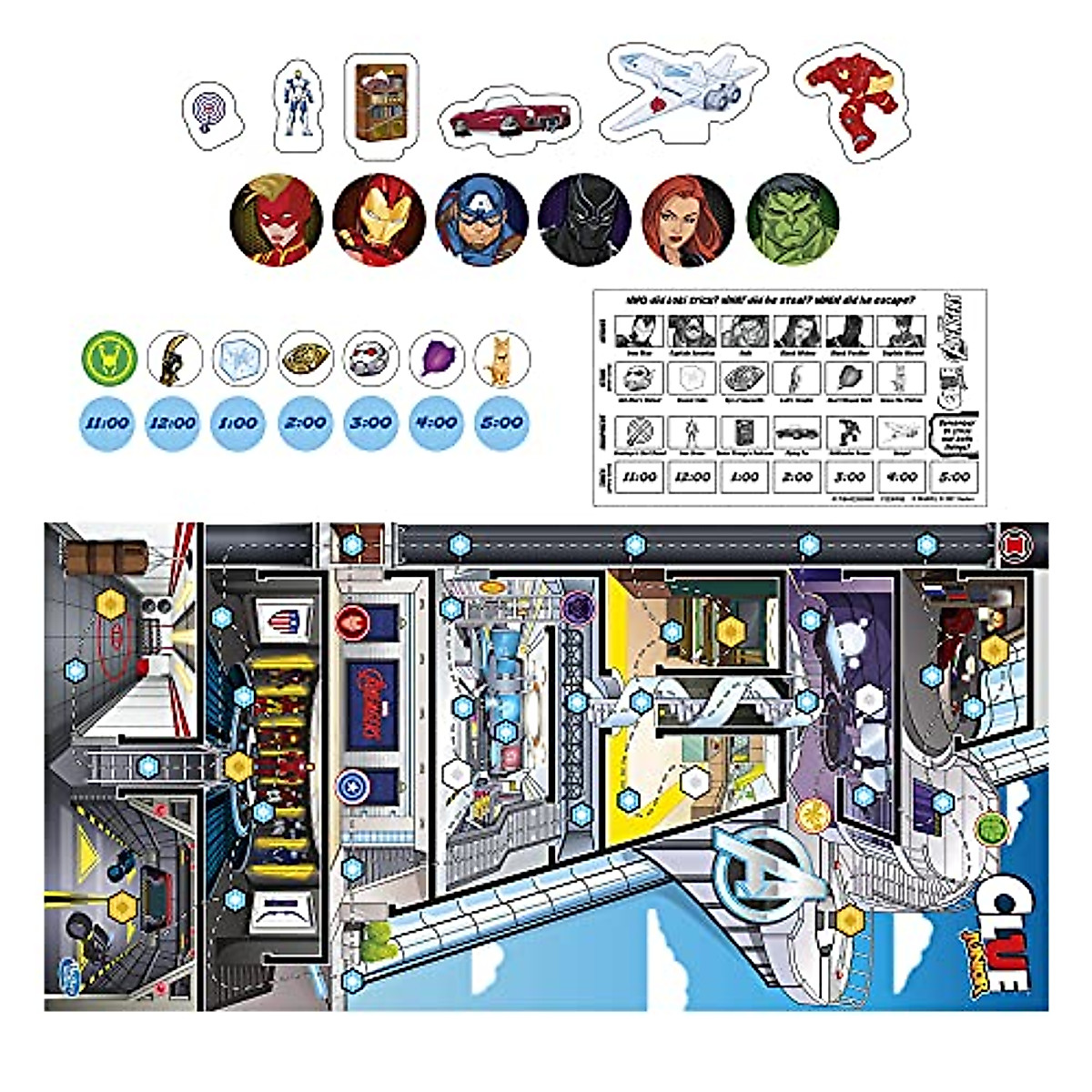 Hasbro Gaming Clue Junior: Marvel Avengers Edition Board Game for Kids Ages 5+, Loki's Big Trick, Classic Mystery Game for 2-6 Players (Amazon Exclusive)